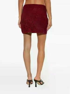 FRAME Crochet Knit Floral Skirt