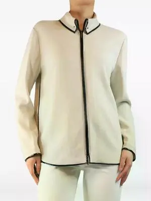 Giorgio Armani Cream Piped Crepe Jacket