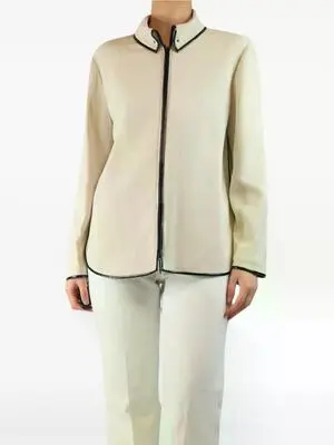 Giorgio Armani Cream Piped Crepe Jacket