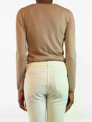 Brunello Cucinelli Lurex Fine-knit Long-sleeve Sweater - Brown