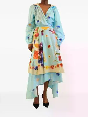 Natasha Zinko Floral Print Wrap Maxi Dress