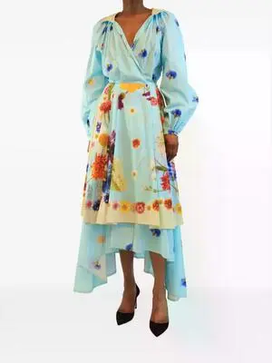 Natasha Zinko Floral Print Wrap Maxi Dress