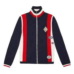 Gucci Wool Knitting Aviator Jacket - Blue