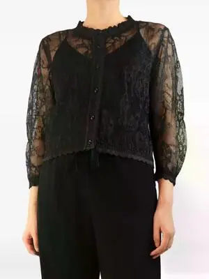 Simone Rocha Sheer Floral Lace Cardigan