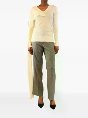 TOTEME Draped-scarf V-neck Sweater