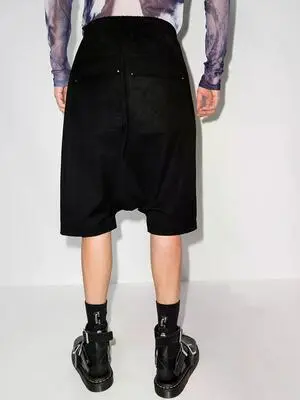 Rick Owens Cotton Drop-crotch Track Shorts