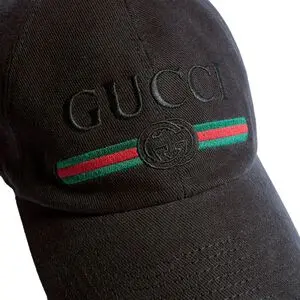 Gucci Embroidered Cotton Baseball Cap