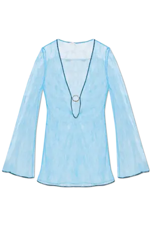 Oseree Lace Beach Dress - Blue