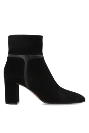 GIANVITO ROSSI Suede Heeled Ankle Boots - Black