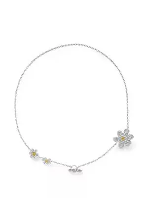 Marni Crystal-embellished Flower Necklace - Silver