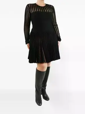 Alaïa Perforated Pleated Knit Dress