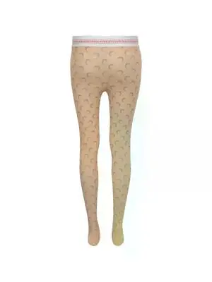 MARINE SERRE Crescent Moon Stirrup Leggings - Neutrals