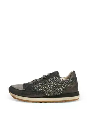 Brunello Cucinelli Sparkly Tweed Lace-up Sneakers