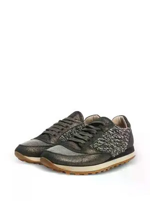 Brunello Cucinelli Sparkly Tweed Lace-up Sneakers