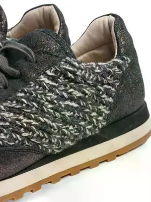 Brunello Cucinelli Sparkly Tweed Lace-up Sneakers