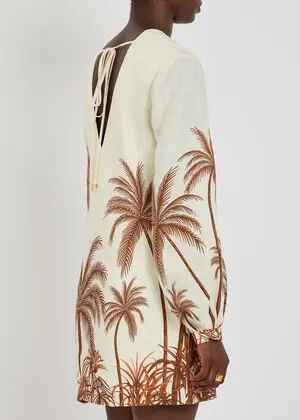 ANDRES OTALORA Printed Linen Mini Dress