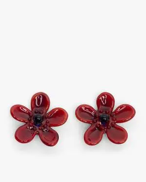 Alaïa Bloom Glass Earrings - Red