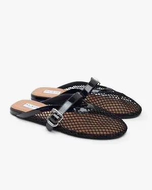 Alaïa Patent Mesh Mule Flats