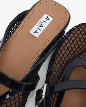 Alaïa Patent Mesh Mule Flats