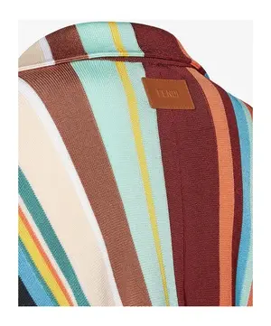 Fendi Intarsia-knit Fringed Poncho