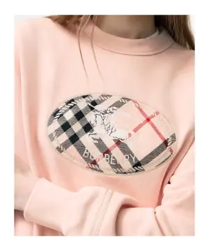 Burberry Crewneck Sweatshirt With Embroidered Knight Stamp - Pink
