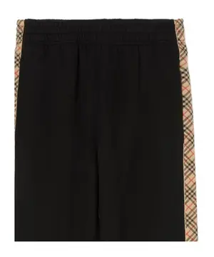 Burberry Check Trim Jogging Pants - Black
