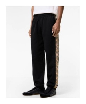 Burberry Check Trim Jogging Pants - Black