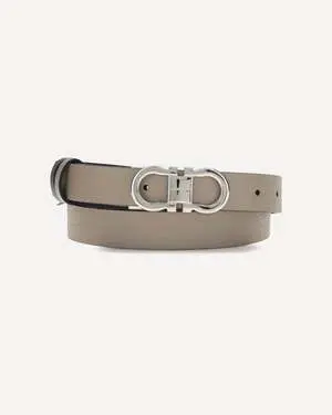 FERRAGAMO Reversible Gancini Belt - Grey
