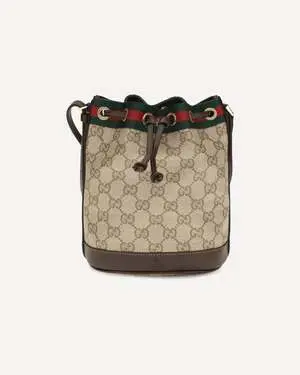 Gucci Web Stripe Bucket Bag - Beige