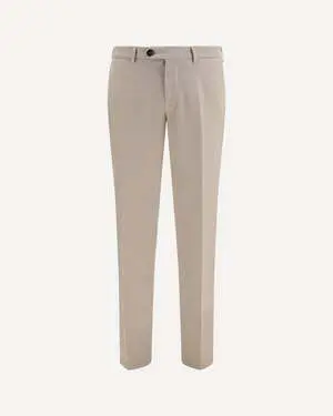 Brunello Cucinelli Dyed Cotton Tailored Trousers - Beige