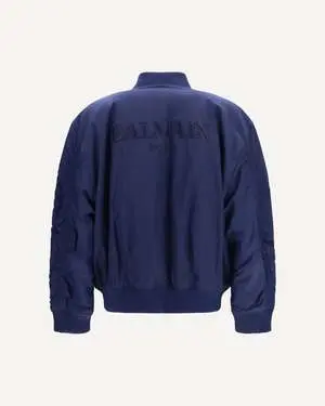 Balmain Embroidered Back Logo Bomber Jacket