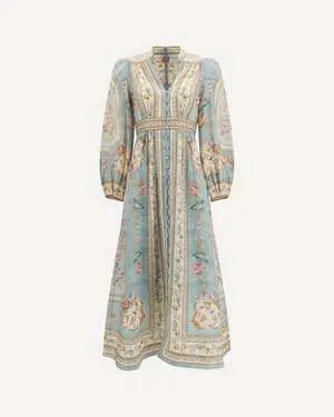 Zimmermann Roselight Linen Midi Dress