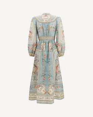 Zimmermann Roselight Linen Midi Dress