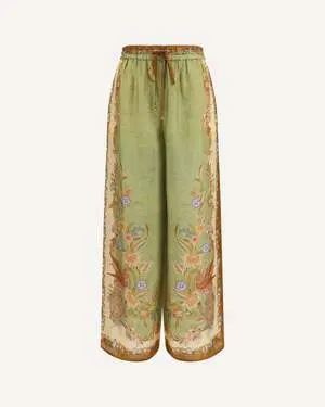 Zimmermann Zimmermann Indra Relaxed Silk Habotai Printed Wide-Leg Pants Multicolour