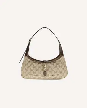 Gucci Medium Jackie Slim Shoulder Bag In Gg Fabric - Beige