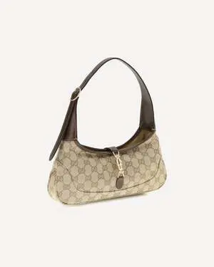 Gucci Medium Jackie Slim Shoulder Bag In Gg Fabric - Beige