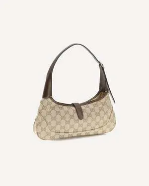 Gucci Medium Jackie Slim Shoulder Bag In Gg Fabric - Beige