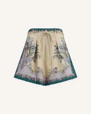 Zimmermann Indra Pleated Linen Shorts