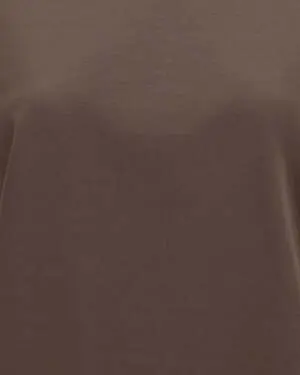 Brunello Cucinelli Cotton T-shirt With Sheer Sleeves And Side Panels - Brown