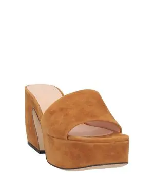 SERGIO ROSSI Suede Platform Block Heel Sandals