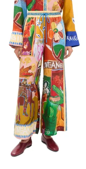 ALEMAIS Silk Twill Wide Leg Pants - Multi