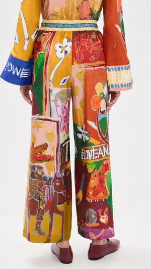 ALEMAIS Silk Twill Wide Leg Pants