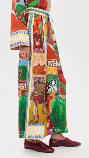 ALEMAIS Silk Twill Wide Leg Pants