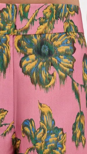 ALEMAIS Faye Floral Print Twill Trousers