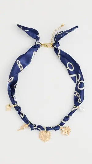 ADINA EDEN Bandana Heart Charm Necklace