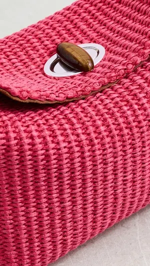 Christopher Esber Turnlock Raffia Mini Shoulder Bag - Watermelon
