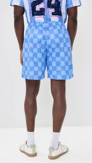 NAHMIAS Scribble Check Soccer Shorts
