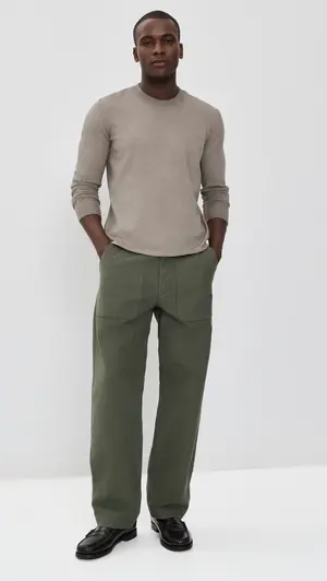 Rag & Bone Washed Supima Crew Sweater