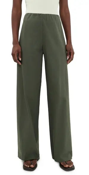Vince Colette High Waist Cotton Twill Pants - Pine Grove