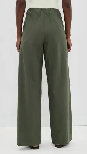 Vince Colette High Waist Cotton Twill Pants - Pine Grove